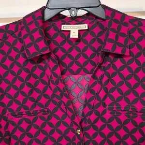 Dana Buchman | Tops | Dana Buchman Magenta Pink Black Geometric ...